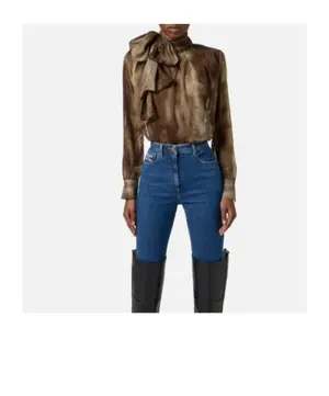 Elisabetta Franchi Python Print Voile Blouse