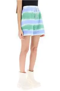 MSGM Striped Tie-dye Jersey Shorts