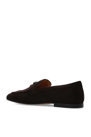 TOD'S Round Toe Loafers With T Logo Detail