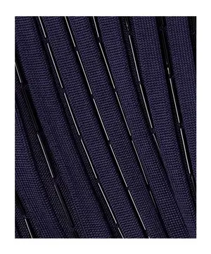 JIL SANDER Ribbed-knit Maxi Dress With Bead Embellishment - Navy