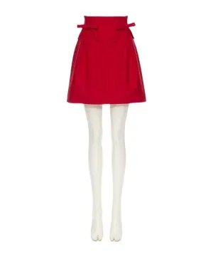 Valentino Garavani Bow Detailed Pleated Mini Skirt