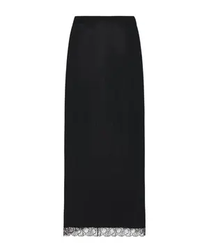 THE ROW Indira Midi Skirt With Lace Trim