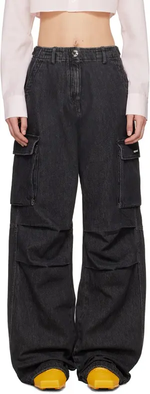 Coperni Denim Wide Leg Cargo Work Pants