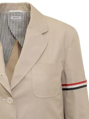Thom Browne Single Breasted Cropped Jacket - Nude