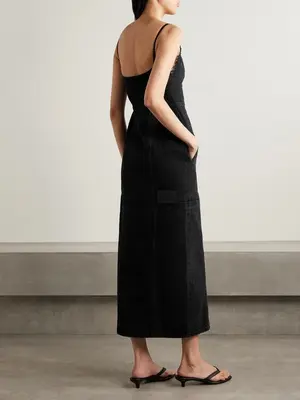 Stella McCartney Lace-trimmed Denim Midi Dress