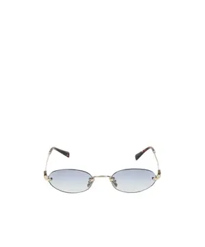 Miu Miu Oval Rimless Sunglasses - Gray