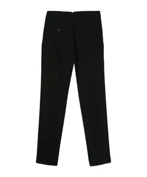 Ami Mid-rise Crepe Tapered-leg Trousers - Black