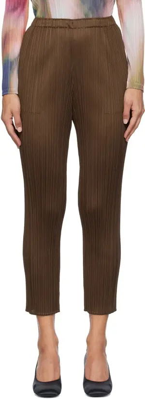 Issey Miyake Brown Basics Trousers
