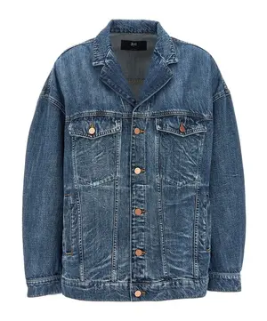 3x1 Lapel Long-sleeved Denim Coat