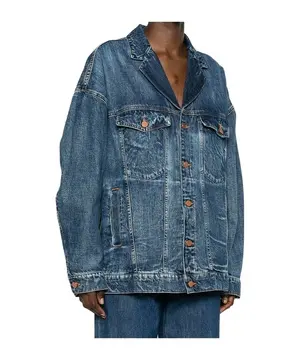 3x1 Lapel Long-sleeved Denim Coat