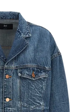 3x1 Lapel Long-sleeved Denim Coat