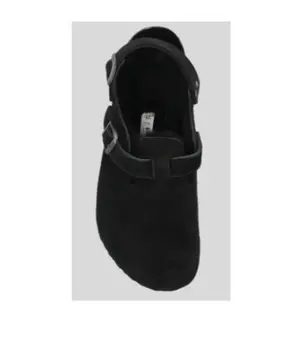 BIRKENSTOCK Tokio Suede Clogs With Buckle Detail - Black