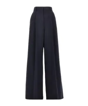 Max Mara Pleated Wide-leg Trousers - Black