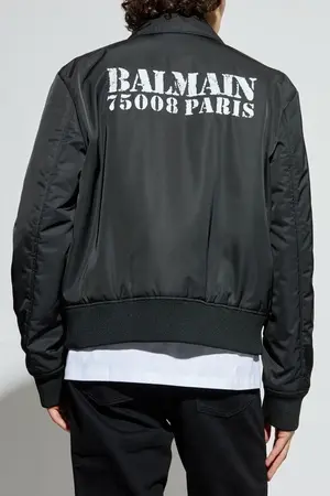 Balmain Logo Printed Bomber Jacket