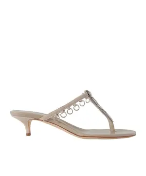 Christopher Esber Embellished Suede Sandals - Nude