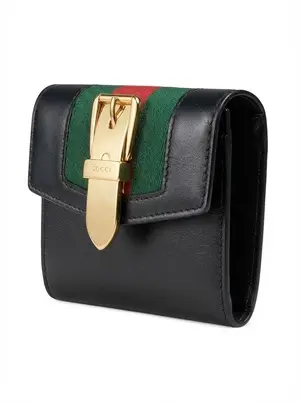 Gucci Sylvie Buckle Wallet - Black
