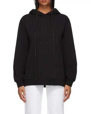MSGM Logo Trimmed Hoodie - Black
