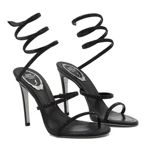 Rene Caovilla Embellished High-heeled Sandals - Black