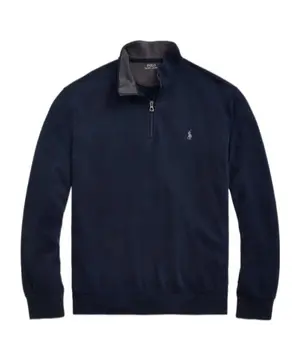 Polo Ralph Lauren Embroidered Logo Quarter-zip Pullover - Black