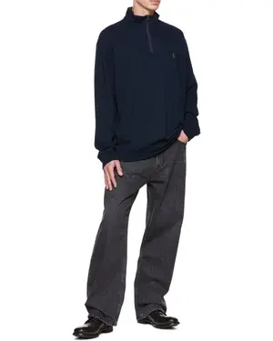 Polo Ralph Lauren Embroidered Logo Quarter-zip Pullover - Black