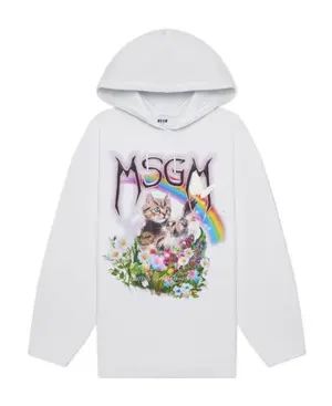 MSGM Logo Graphic Hoodie - White