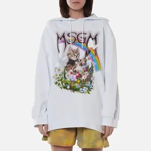MSGM Logo Graphic Hoodie - White