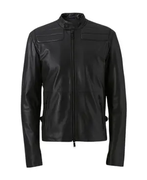 Emporio Armani Logo Leather Jacket