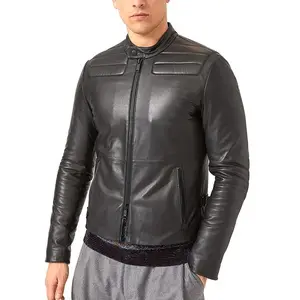 Emporio Armani Logo Leather Jacket