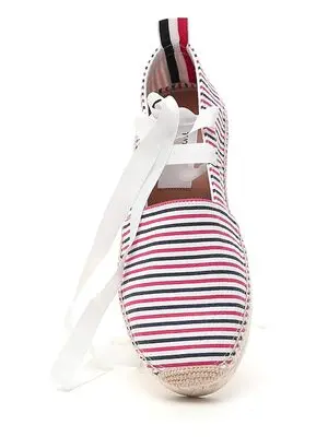 Thom Browne Striped Espadrilles With Ankle Strap