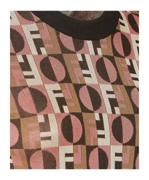 Fendi Pink Viscose Jacquard Sweater