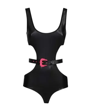 Versace Cut-out Detailed Belted Bodysuit