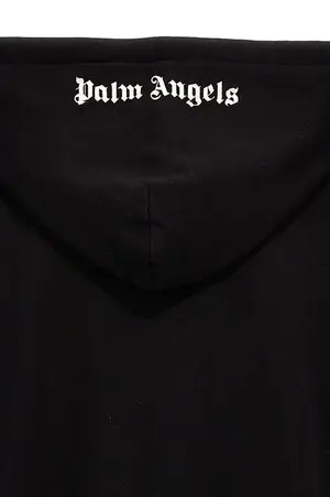 Palm Angels Logo Embroidered Hoodie - Black