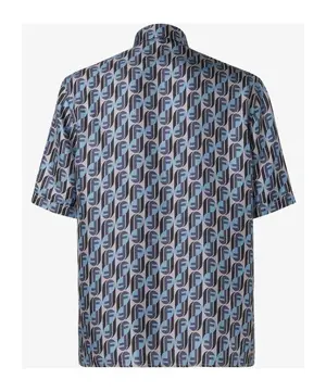 Fendi Blue Printed Silk Shirt - Multi-color