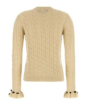 Valentino Garavani Cable Knit Jumper With Bow Detail