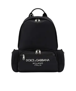 Dolce & Gabbana Logo Detailed Zipped Backpack - Black