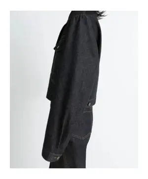 LEMAIRE Button-fastening Patch-pocket Denim Jacket - Black