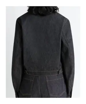 LEMAIRE Button-fastening Patch-pocket Denim Jacket - Black