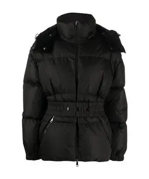 Moncler Belted Puffer Jacket With Removable Hood