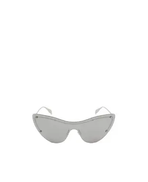 Alexander Mcqueen Silver Tone Eyewear For Women