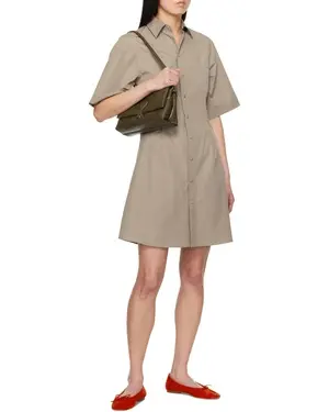 AMI Paris Mini Shirt Dress With Lapel And Short Sleeves