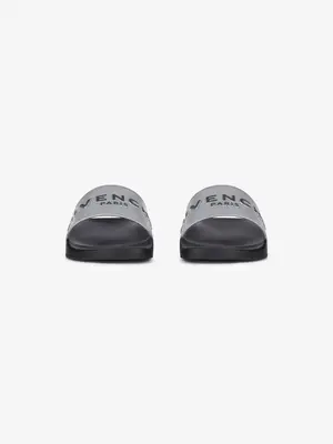 Givenchy Metallic-effect Logo Slides - Silver