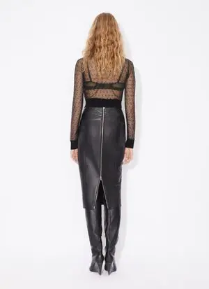 Alaïa Leather Midi Skirt