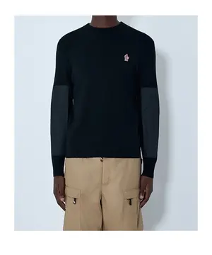 Moncler Long-sleeved Knitwear With Chest Logo Patch