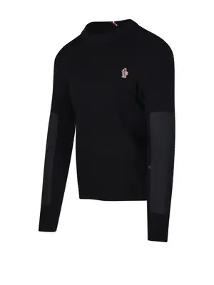 Moncler Logo Embroidered Knitted Jumper