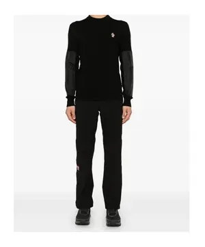 Moncler Logo Embroidered Knitted Jumper
