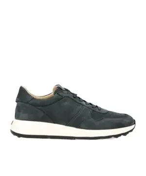TOD'S Logo Embossed Round Toe Lace-up Sneakers - Blue