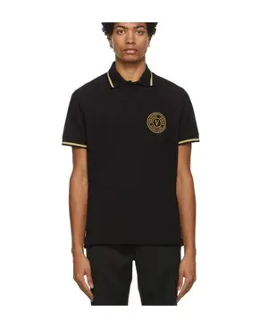 Versace Logo Short-sleeved Polo Shirt