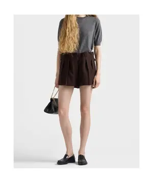 Prada Pleated Shorts - Ebony
