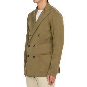 LARDINI Double-breasted Cotton Blazer - Green