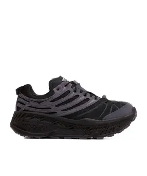 Hoka One One Round Toe Lace-up Sneakers - Black